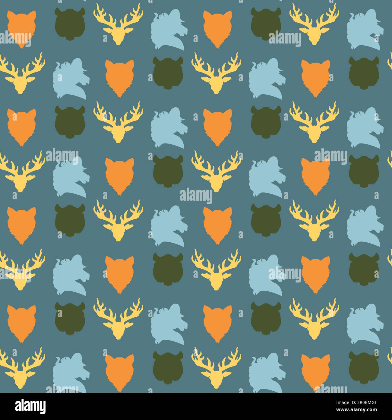 Wildlife seamless pattern. Zoo ornament for print, fabric, cloth, child ...