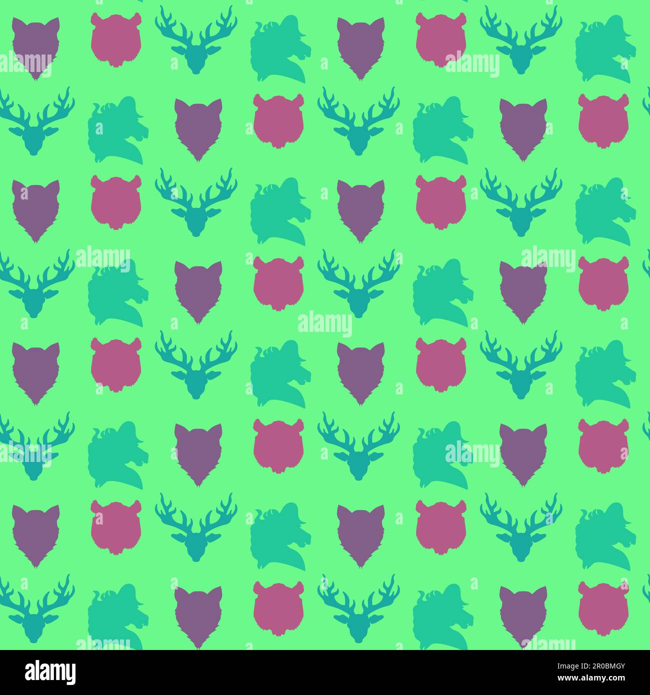 Wildlife seamless pattern. Zoo ornament for print, fabric, cloth, child ...