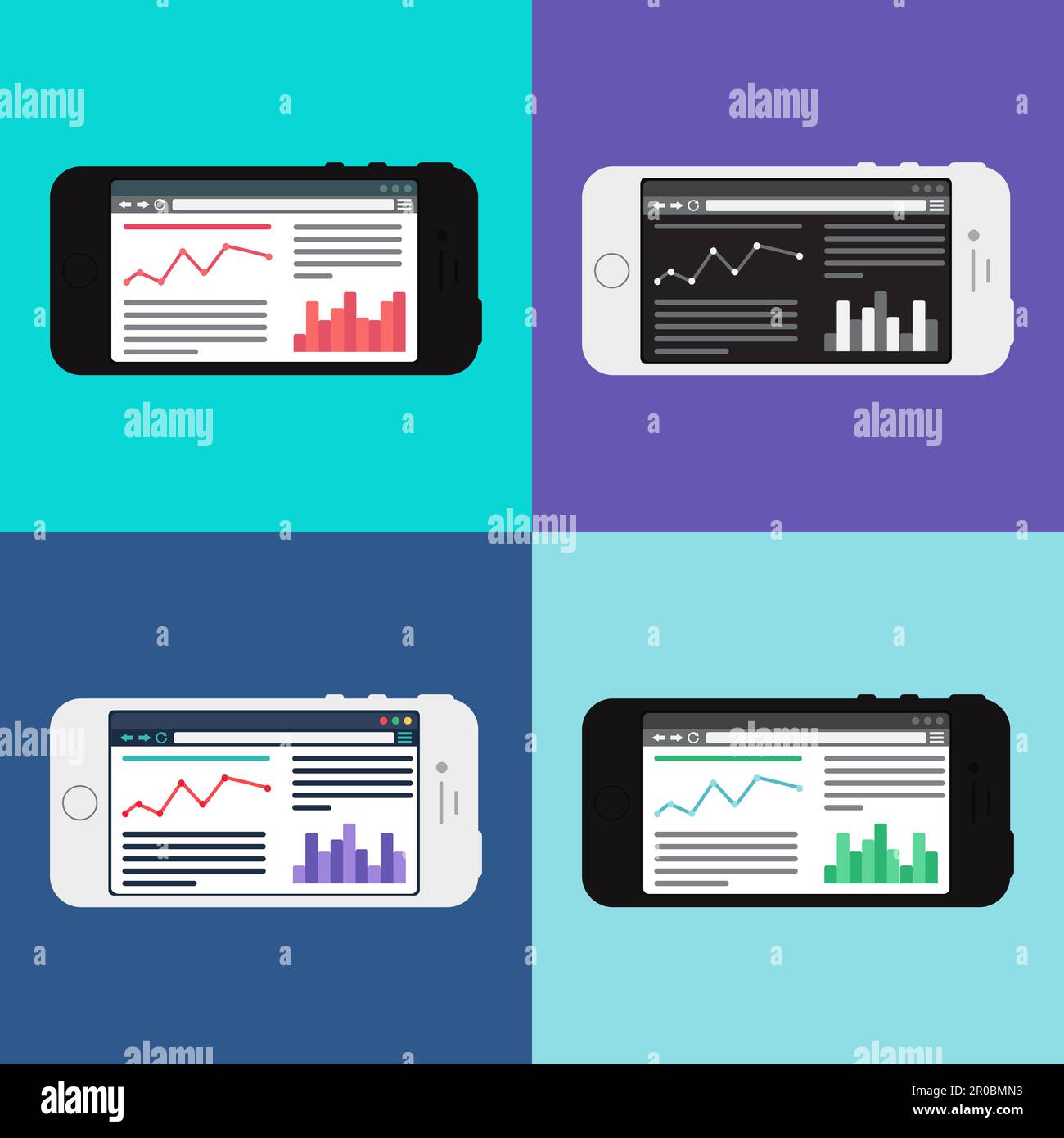 Adaptive Web Phone Template and Gadget Elements for site of blog and ...