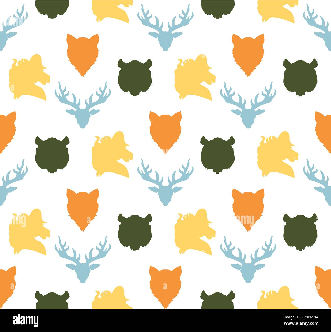 Wildlife seamless pattern. Zoo ornament for print, fabric, cloth, child ...