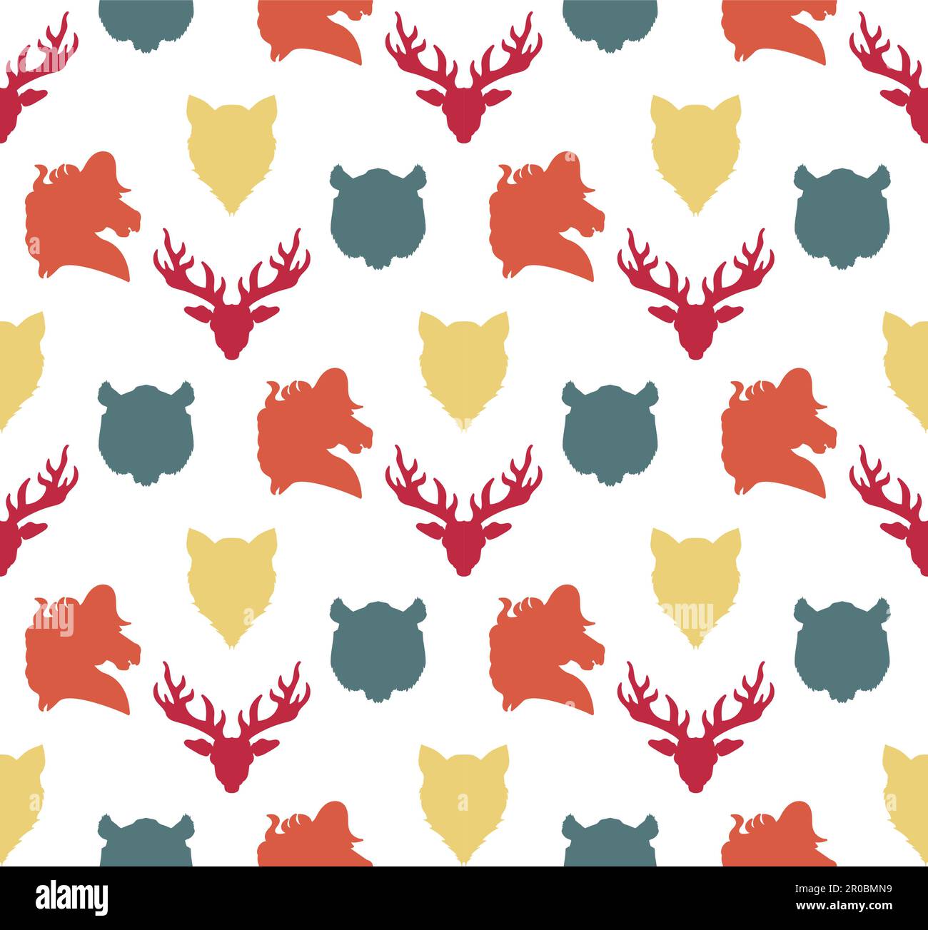 Wildlife seamless pattern. Zoo ornament for print, fabric, cloth, child ...