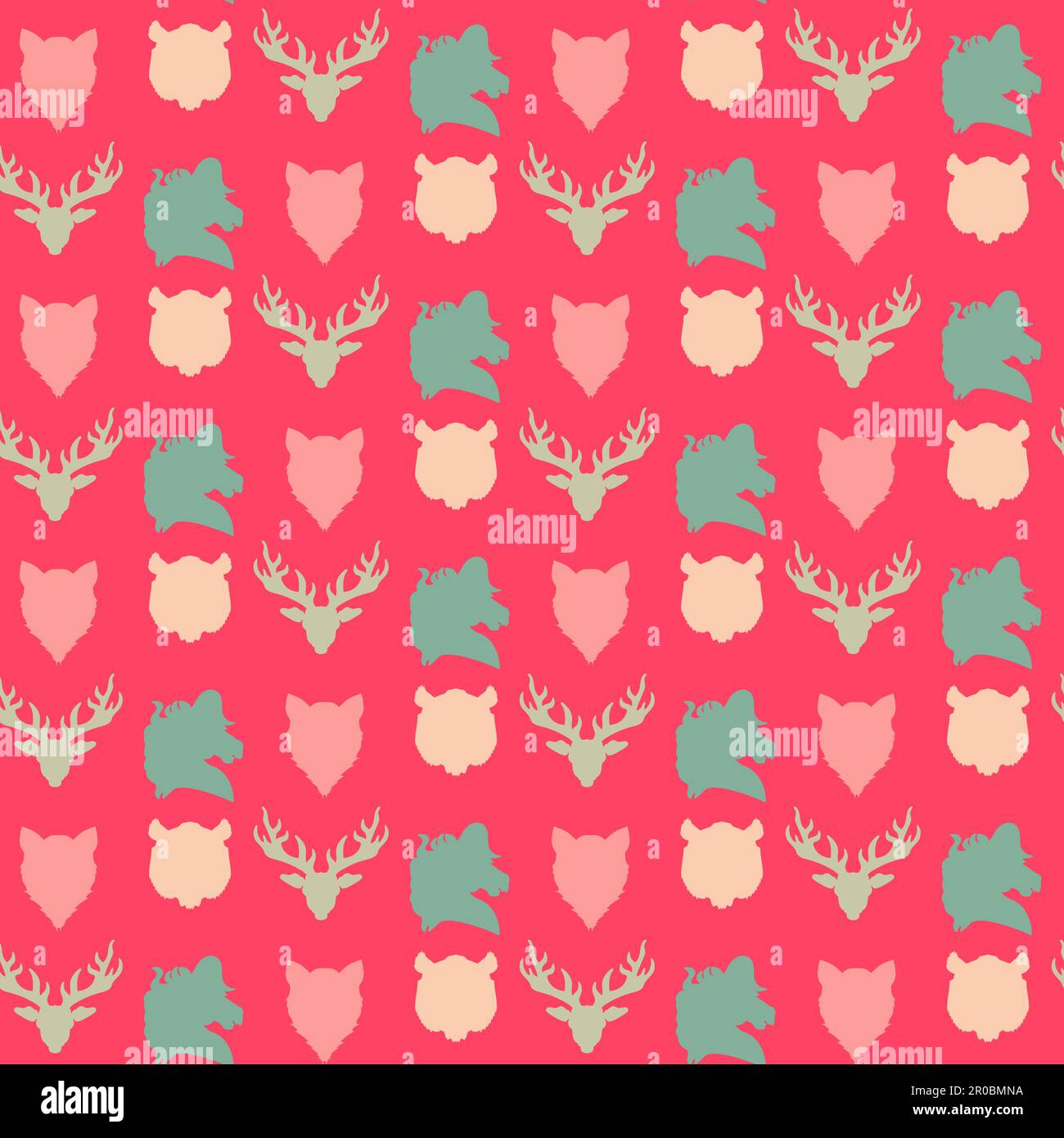 Wildlife seamless pattern. Zoo ornament for print, fabric, cloth, child ...