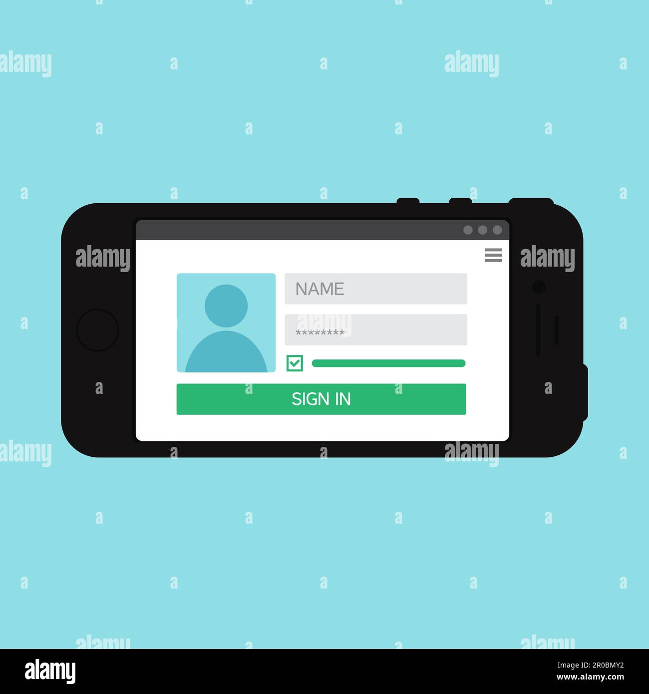 Adaptive Web Phone Template and Gadget Elements for site form of login ...