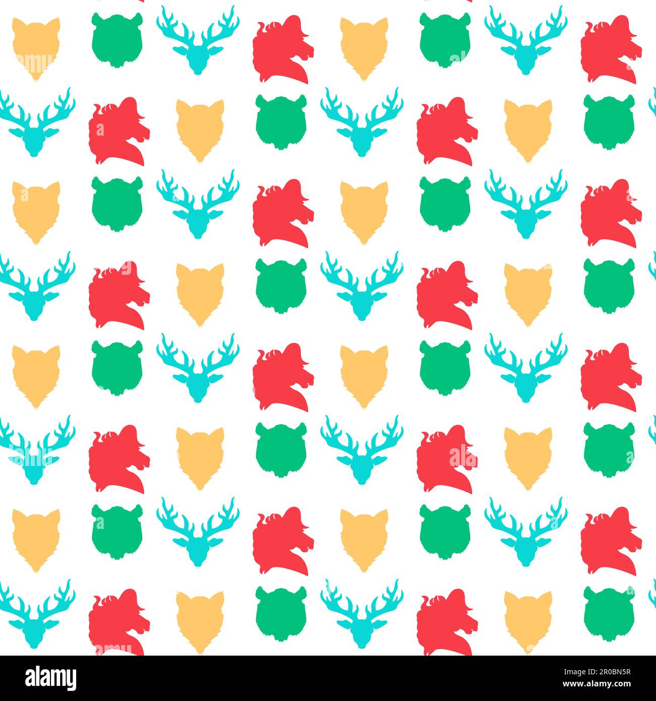 Wildlife seamless pattern. Zoo ornament for print, fabric, cloth, child ...