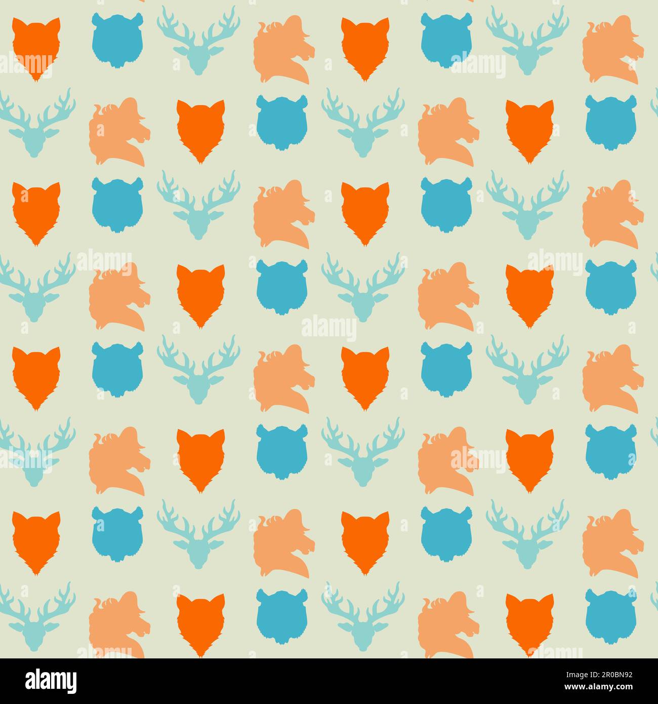 Wildlife seamless pattern. Zoo ornament for print, fabric, cloth, child ...
