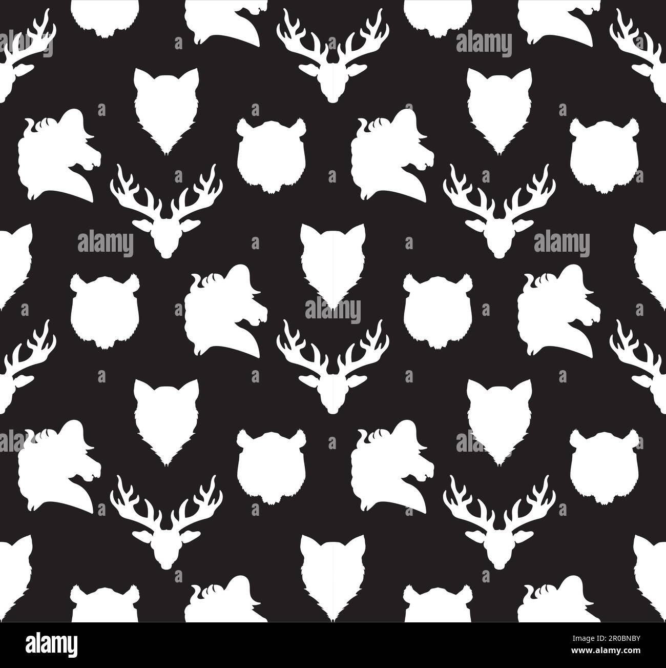 Wildlife seamless pattern. Zoo ornament for print, fabric, cloth, child ...