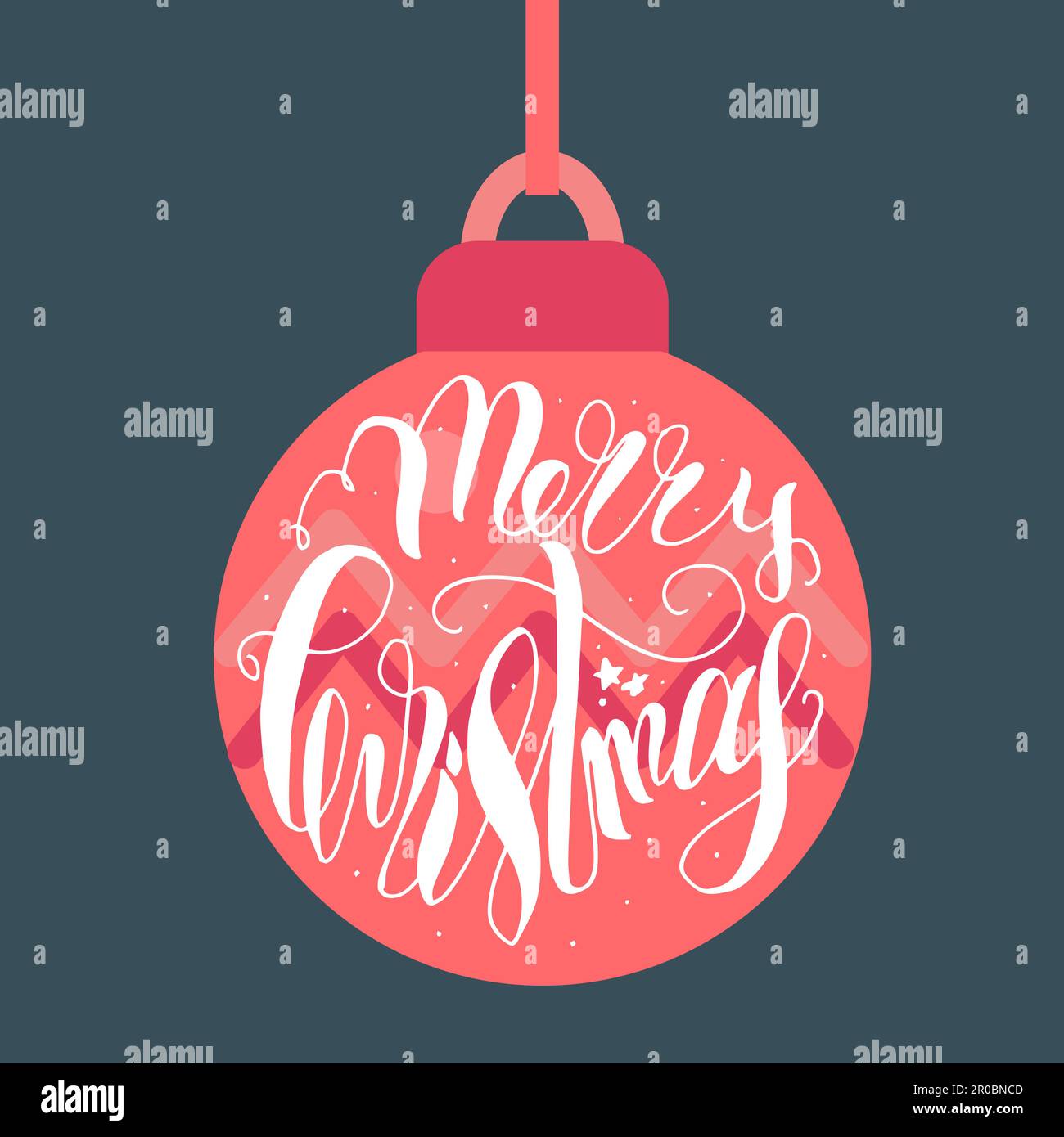 Merry Christmas Hand Drawn Lettering With Christmas Toy. Xmas Design ...