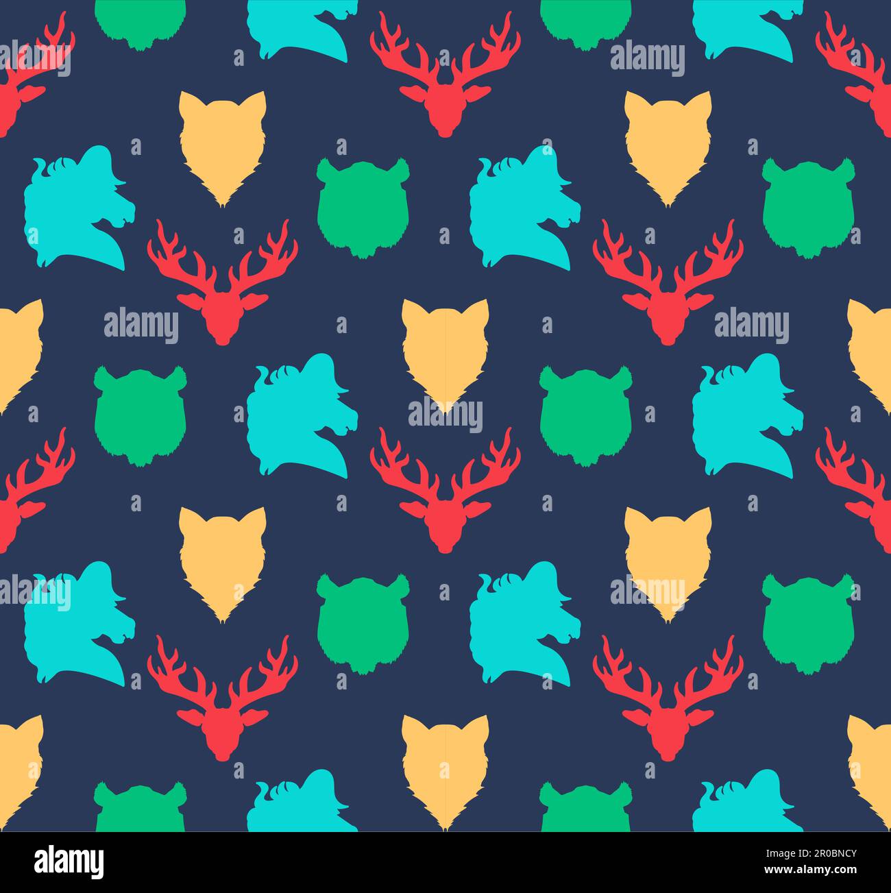 Wildlife seamless pattern. Zoo ornament for print, fabric, cloth, child ...
