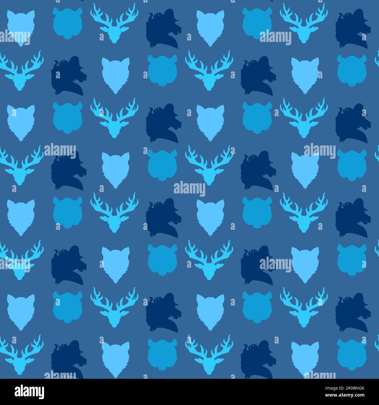 Wildlife seamless pattern. Zoo ornament for print, fabric, cloth, child ...