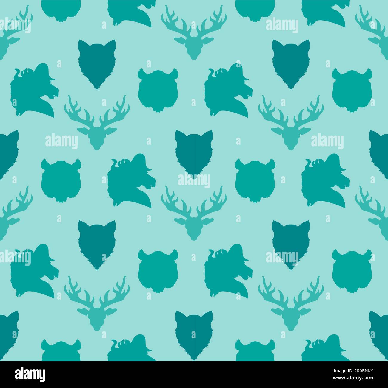 Wildlife seamless pattern. Zoo ornament for print, fabric, cloth, child ...