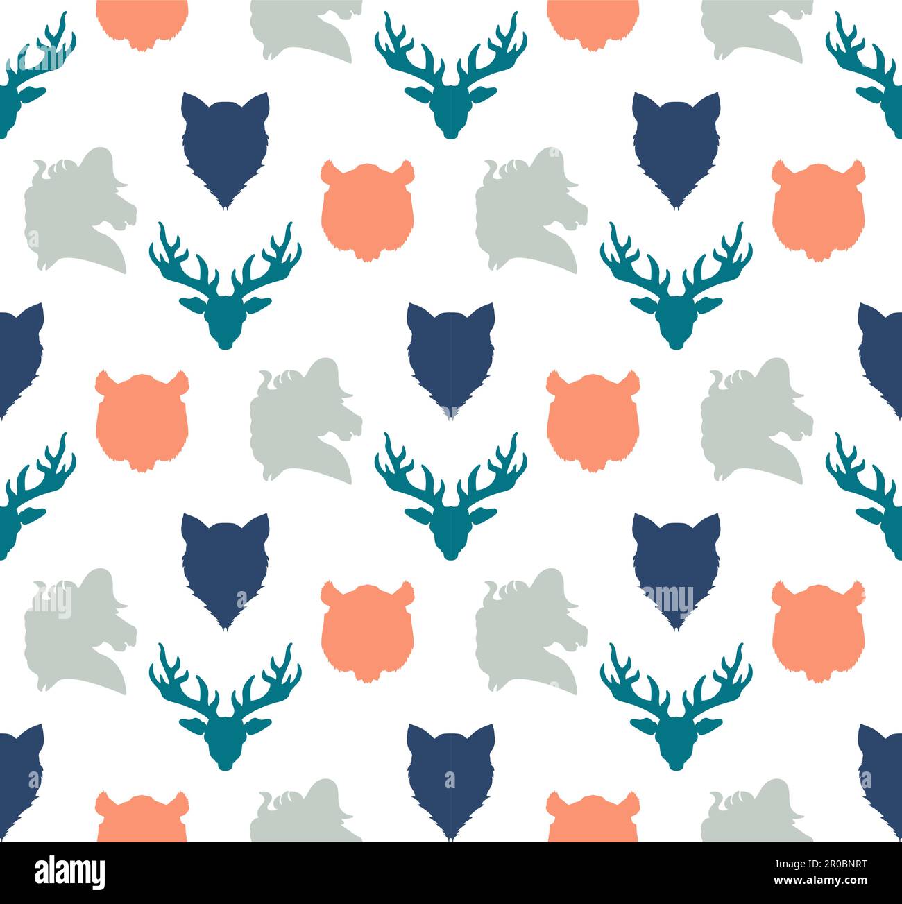 Wildlife seamless pattern. Zoo ornament for print, fabric, cloth, child ...