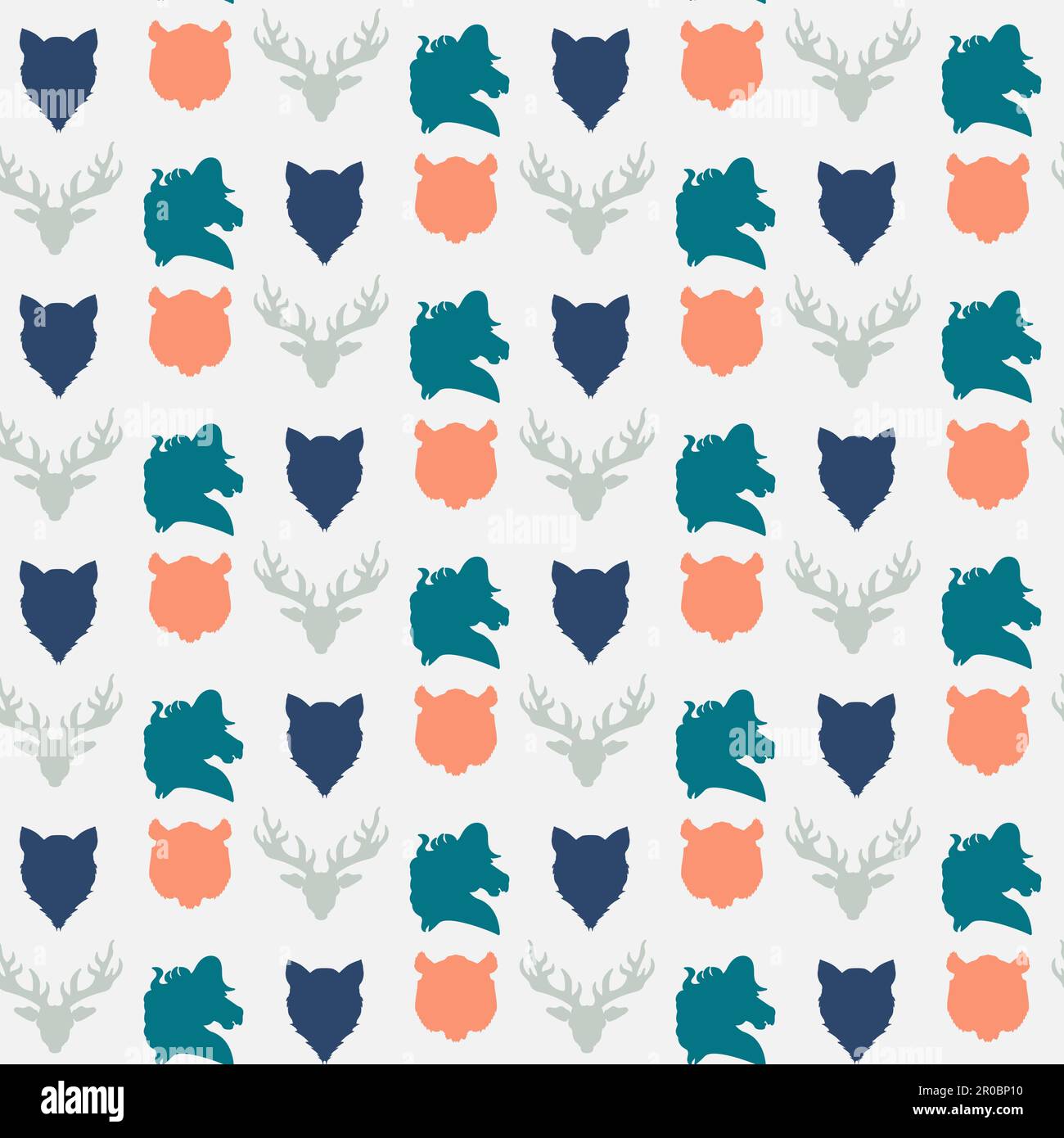 Wildlife seamless pattern. Zoo ornament for print, fabric, cloth, child ...
