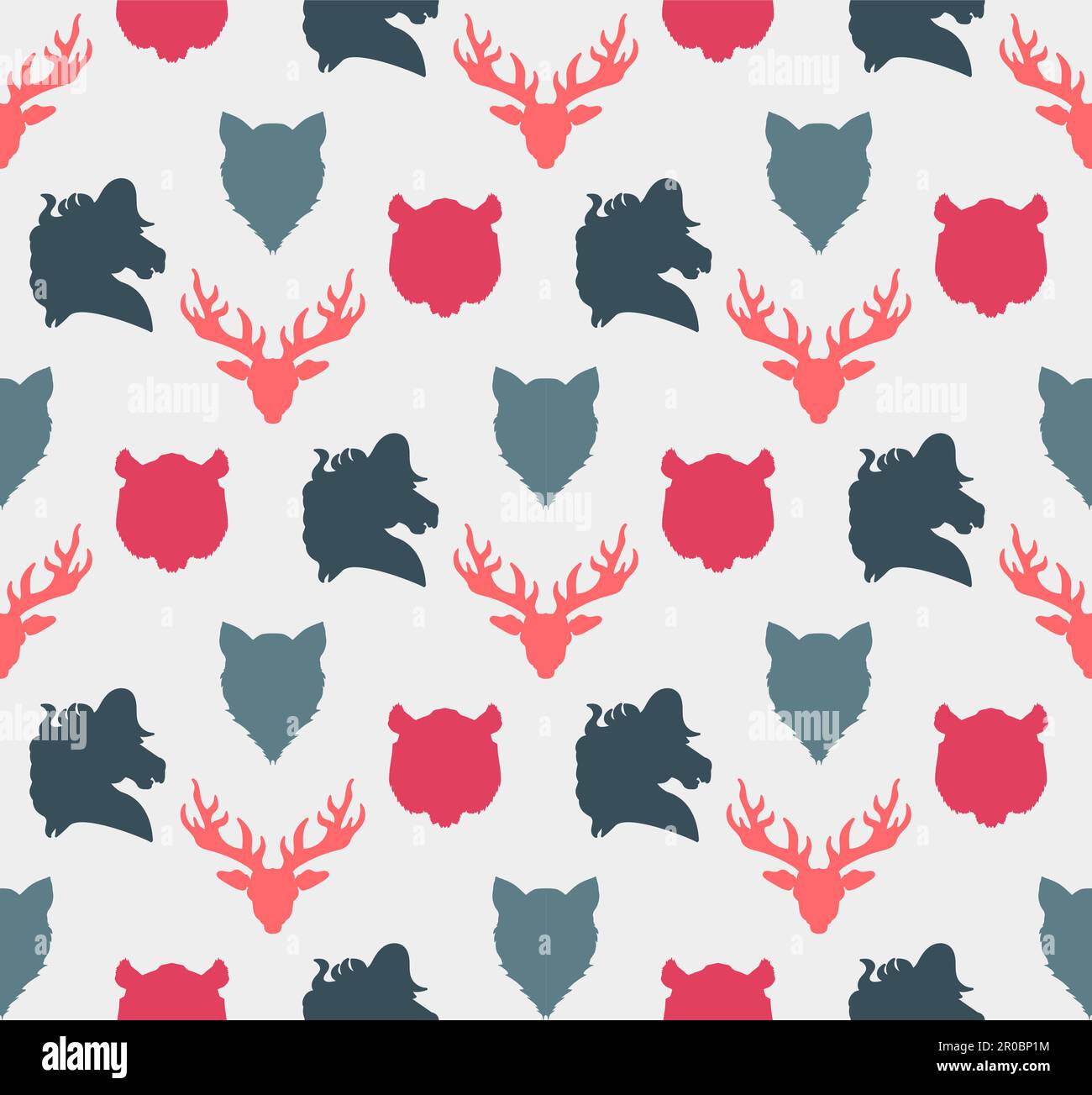 Wildlife seamless pattern. Zoo ornament for print, fabric, cloth, child ...