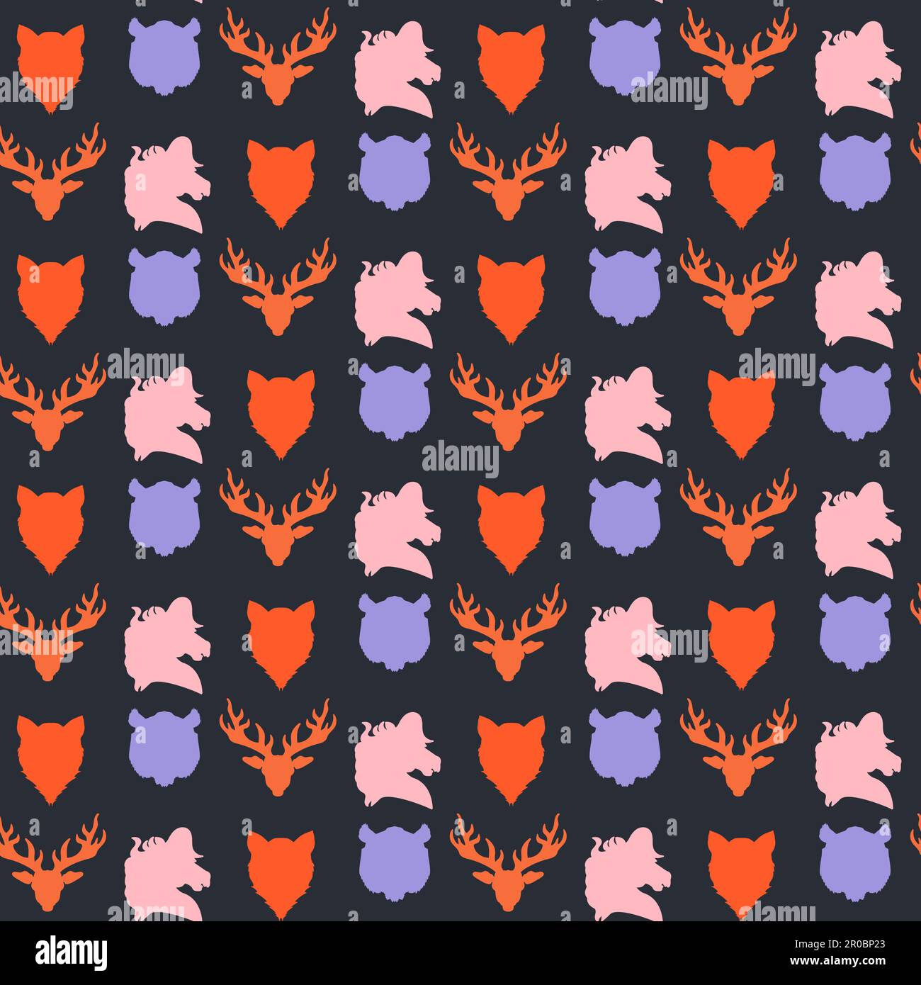 Wildlife seamless pattern. Zoo ornament for print, fabric, cloth, child ...