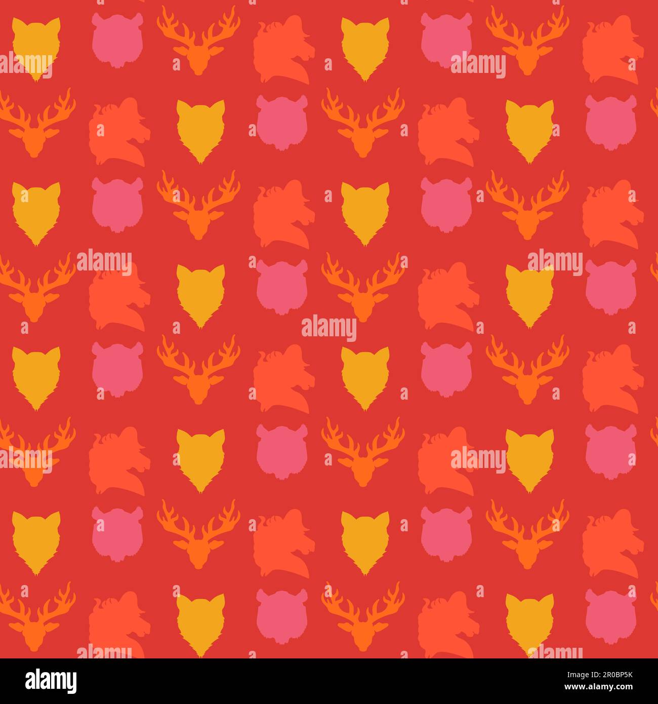 Wildlife seamless pattern. Zoo ornament for print, fabric, cloth, child ...