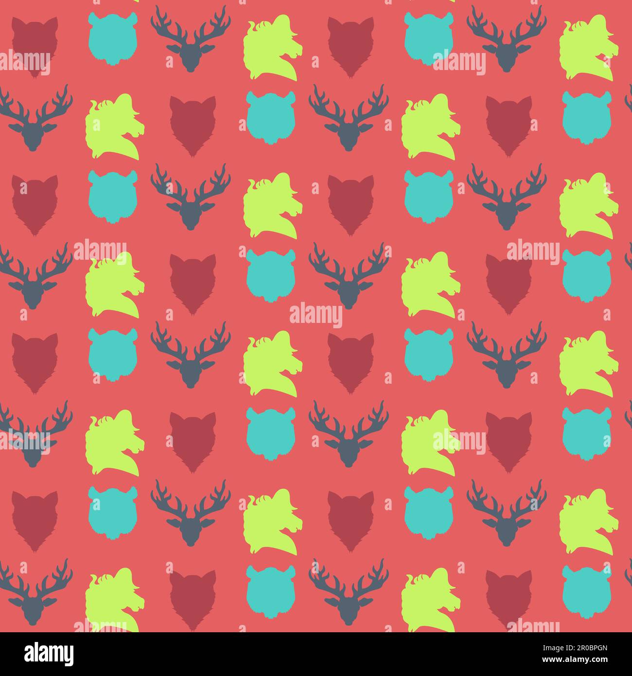 Wildlife seamless pattern. Zoo ornament for print, fabric, cloth, child ...