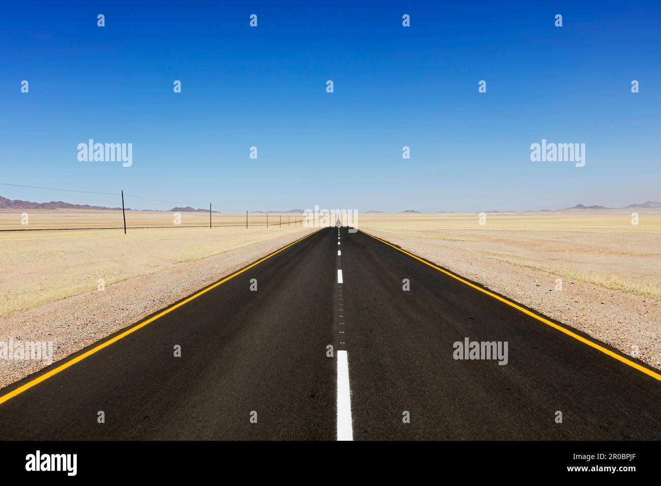 Straight road at Namib desert, Namibia, Africa Stock Photo - Alamy