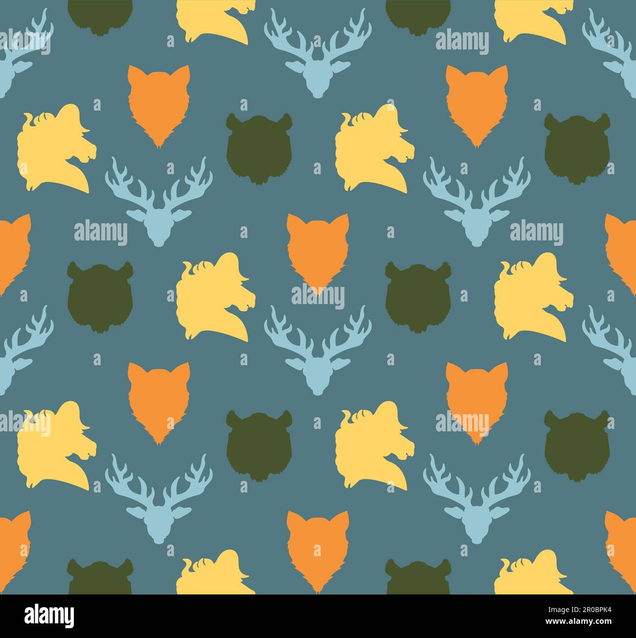 Wildlife seamless pattern. Zoo ornament for print, fabric, cloth, child ...