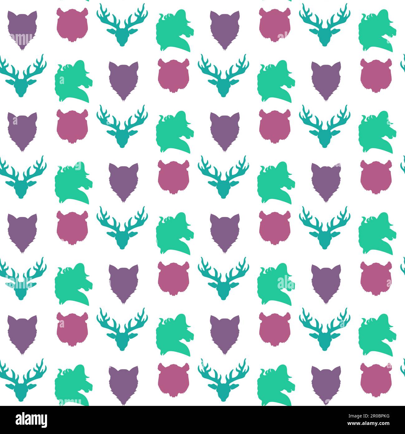 Wildlife seamless pattern. Zoo ornament for print, fabric, cloth, child ...