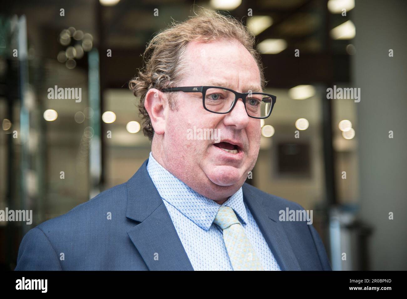 Ben Dawkins speaks to reporters outside the Magistrates Court of ...