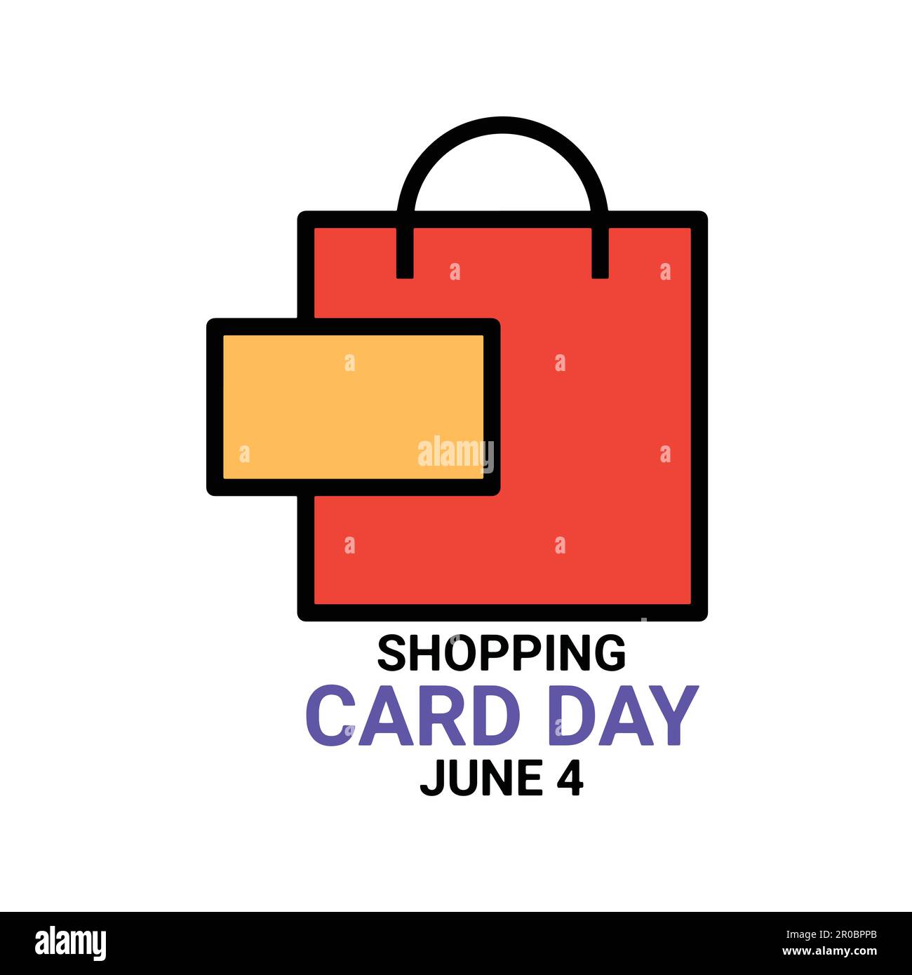 Shopping Card Day. June 4. Holiday concept. Template for background ...