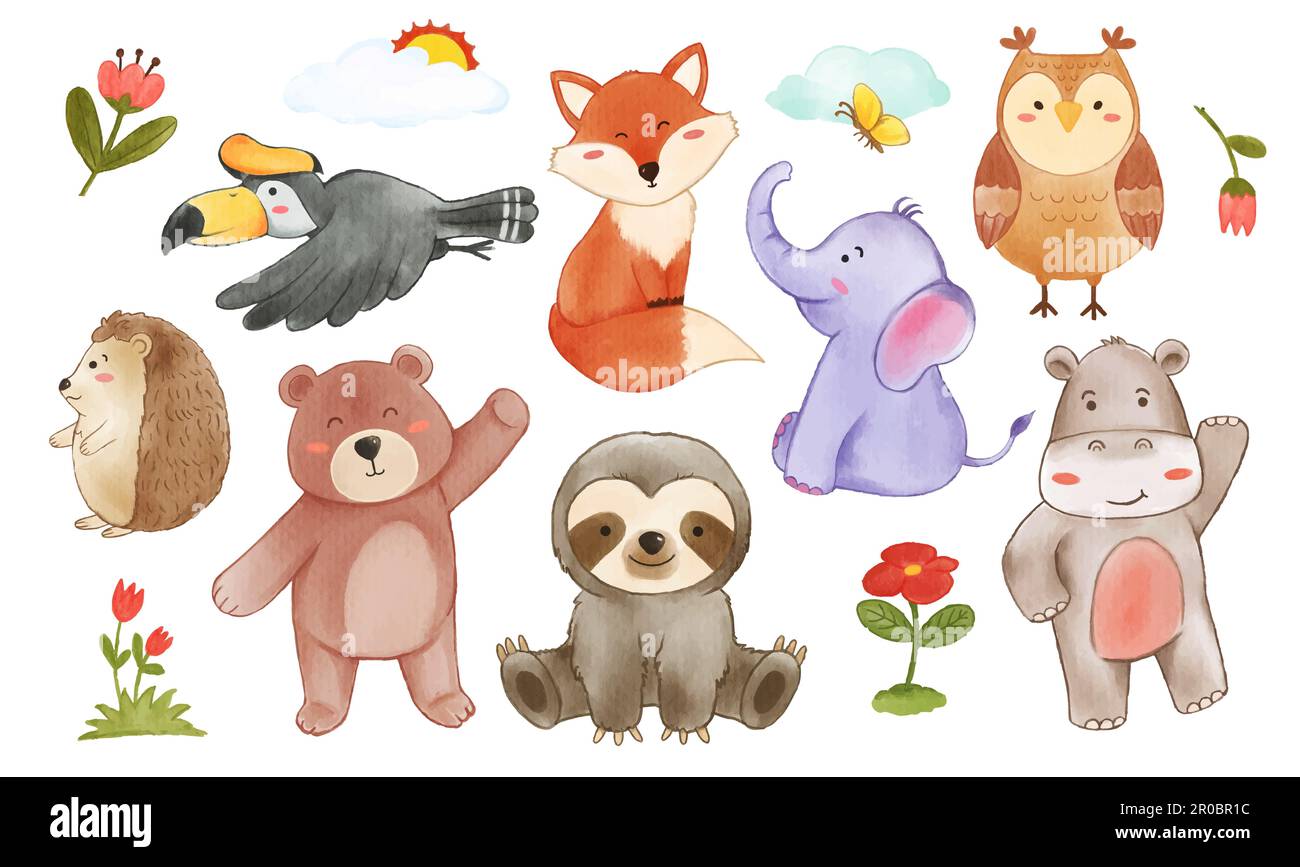 Cute Zoo Animals Drawings