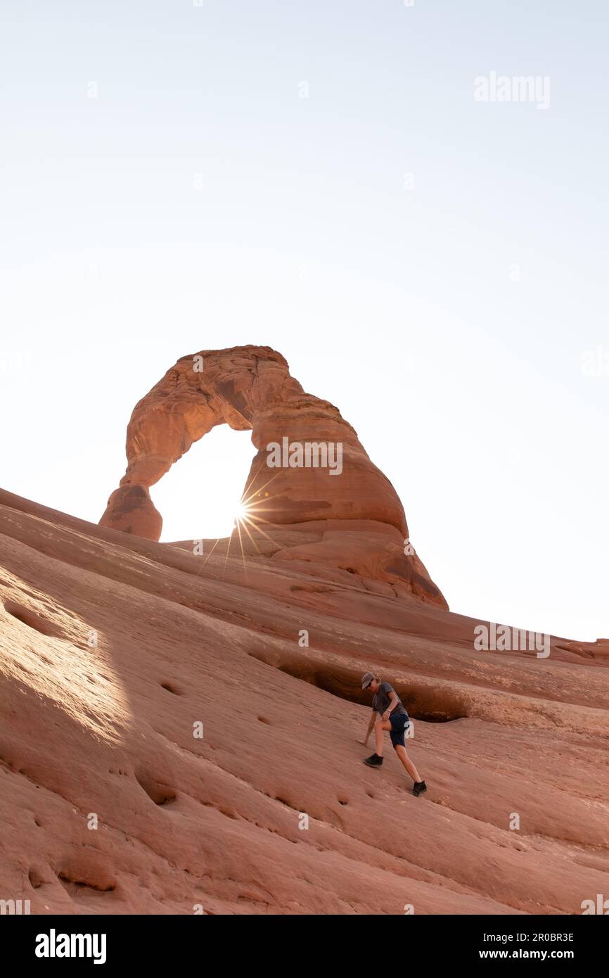 Climbing delicate arch hi-res stock photography and images - Alamy