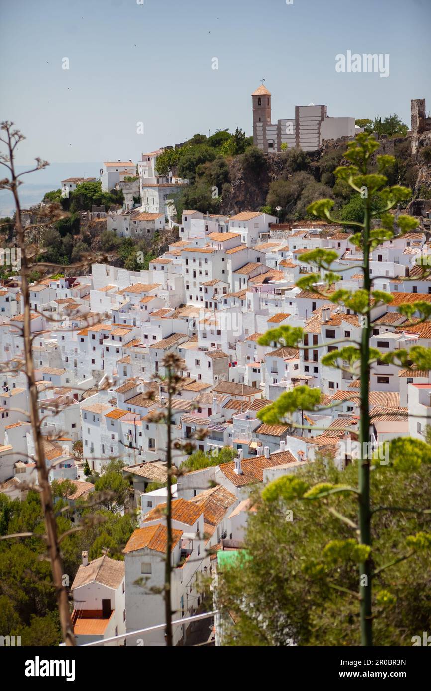 Hillside White Village in Casares Spain Stock Photo - Alamy