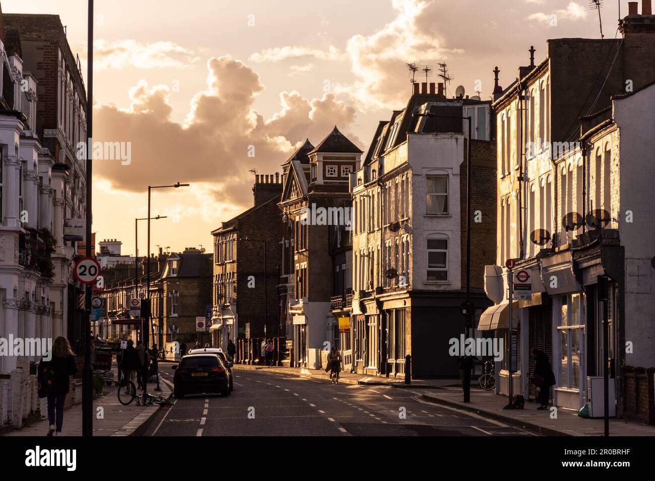 Beautiful view to street, traditional houses and residential buildings ...