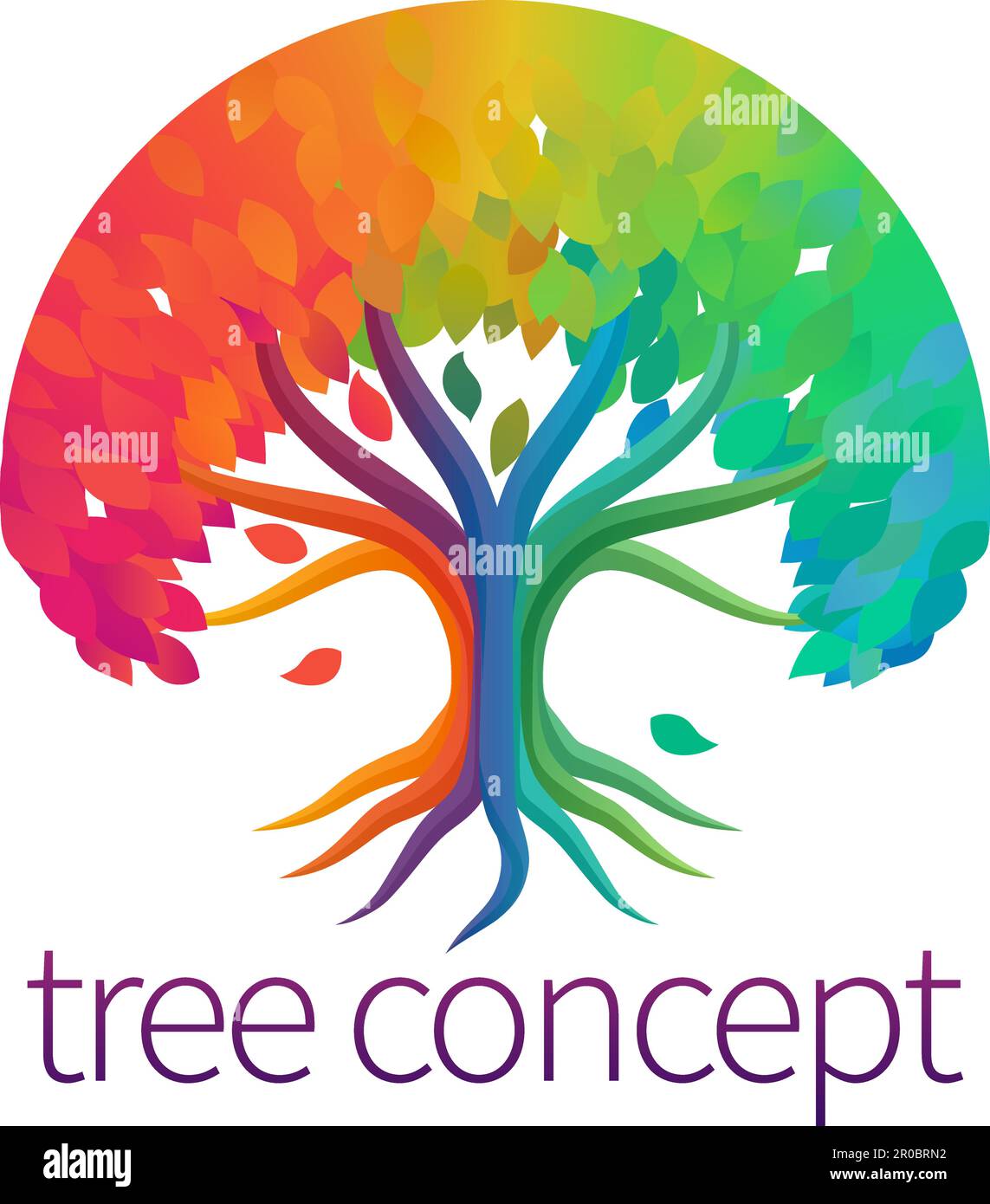 Rainbow Tree Abstract Stylised Concept Design Icon Stock Vector Image ...