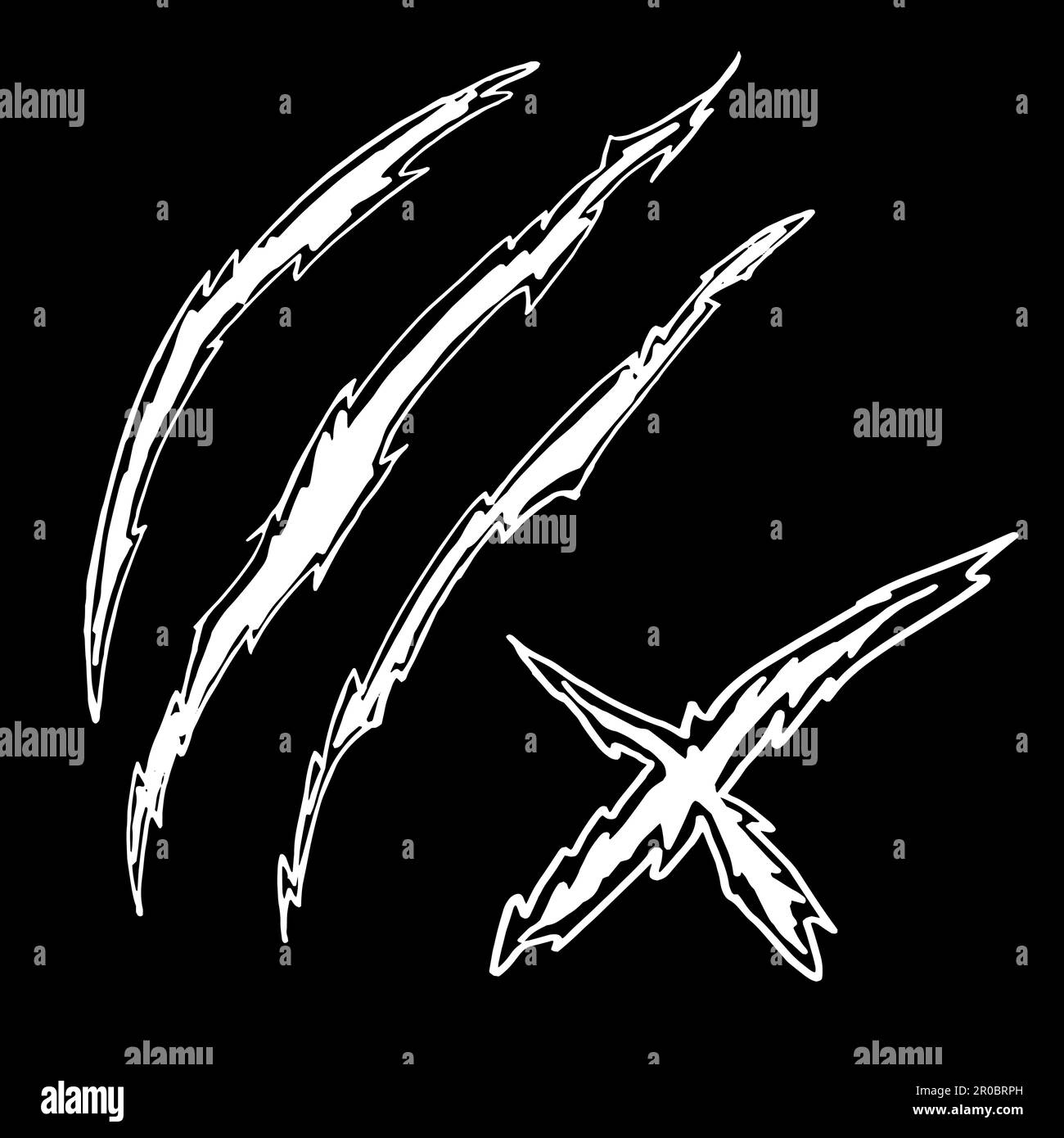 Dragon or monster claws. Wild tattoo. Horror sticker. Halloween symbol ...