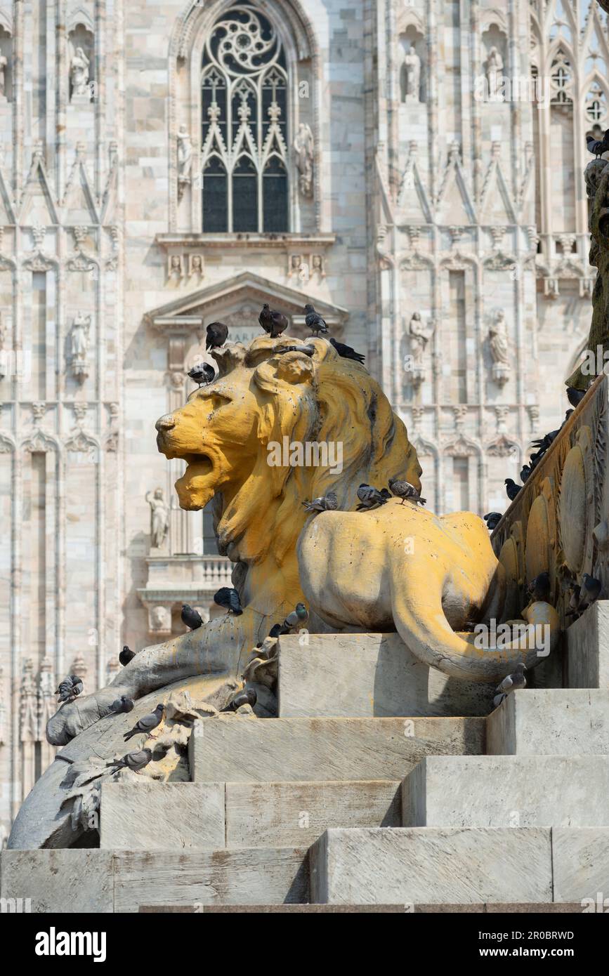 09 March 2023 - Italy, Lombardy, Milan, Piazza Duomo Square, King ...