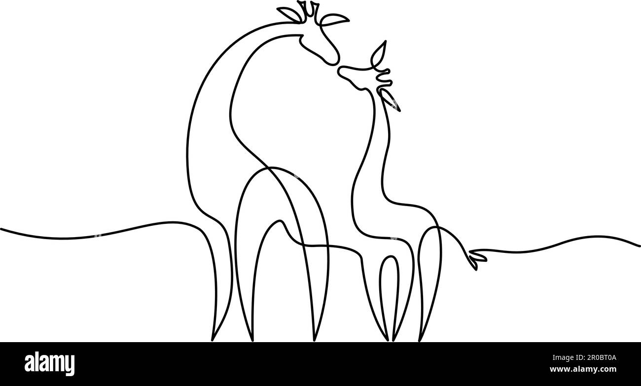 Giraffe one line drawing hi-res stock photography and images - Alamy