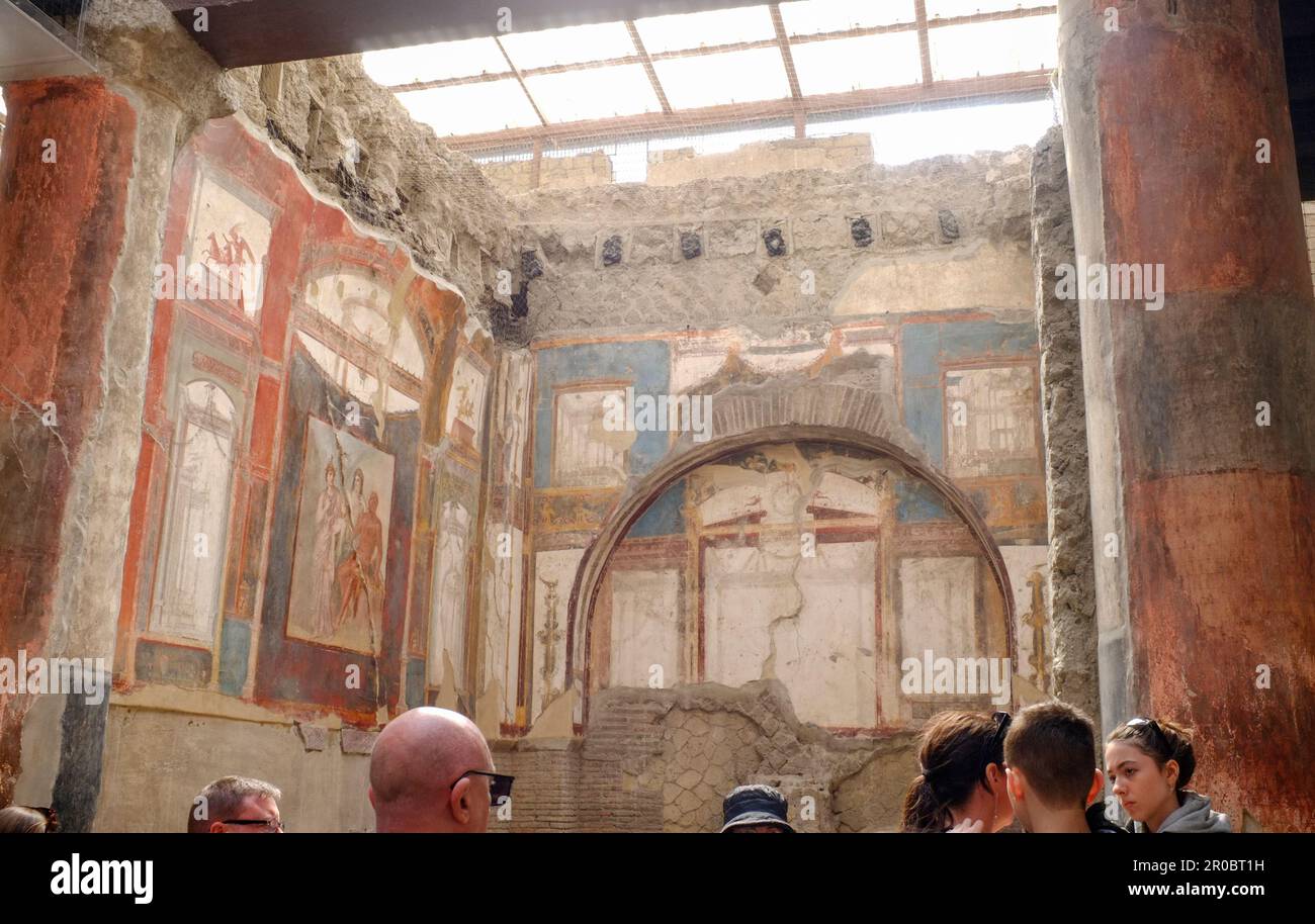 The Roman Town of Herculaneum, covered by the eruption of Volcano Mount ...