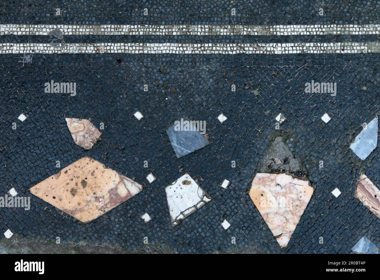 Roman Mosaics at The Roman Town of Herculaneum, covered by the eruption ...