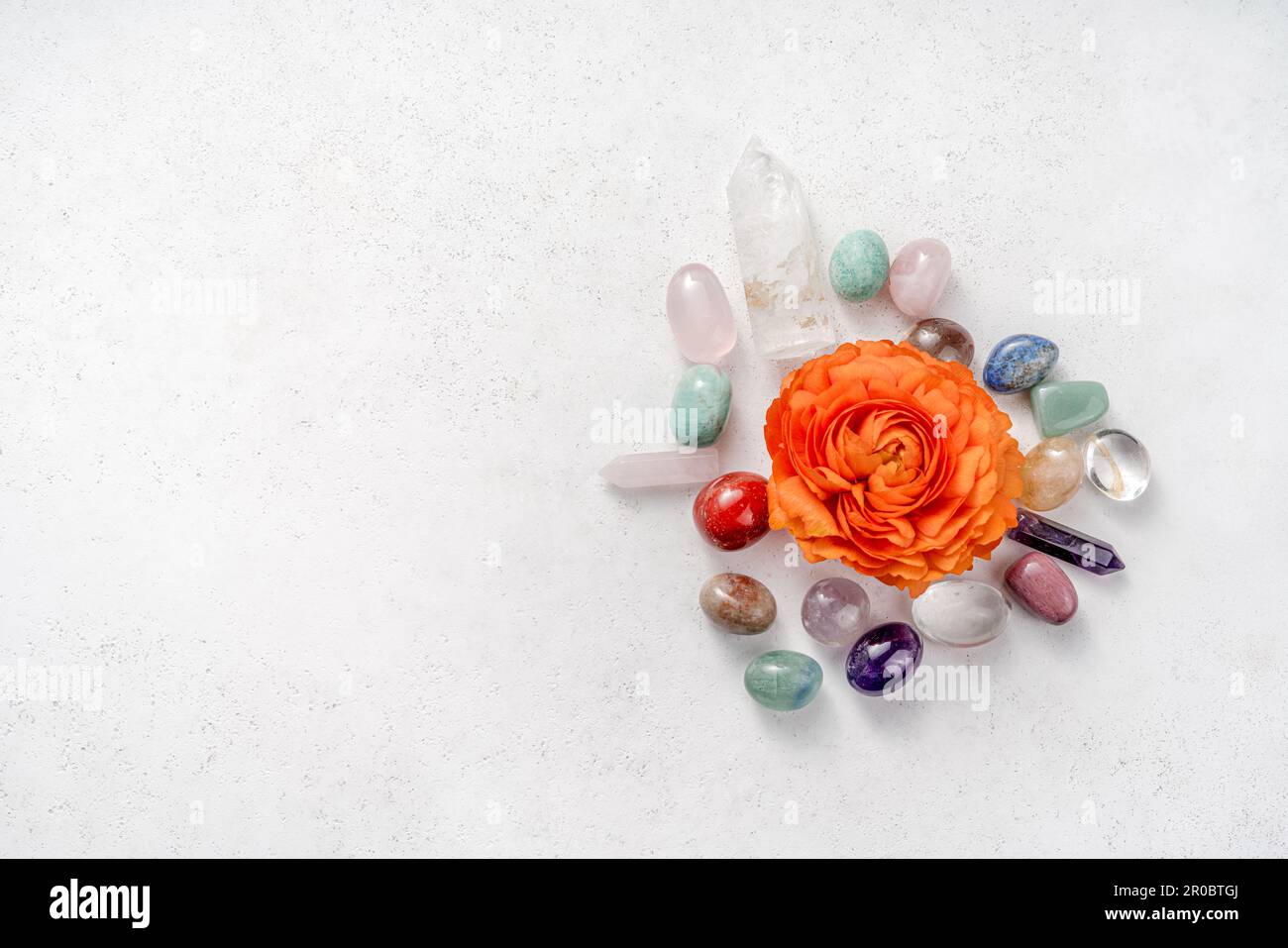 Gemstones for esoteric spiritual practice. Reiki therapy concept. Feng ...