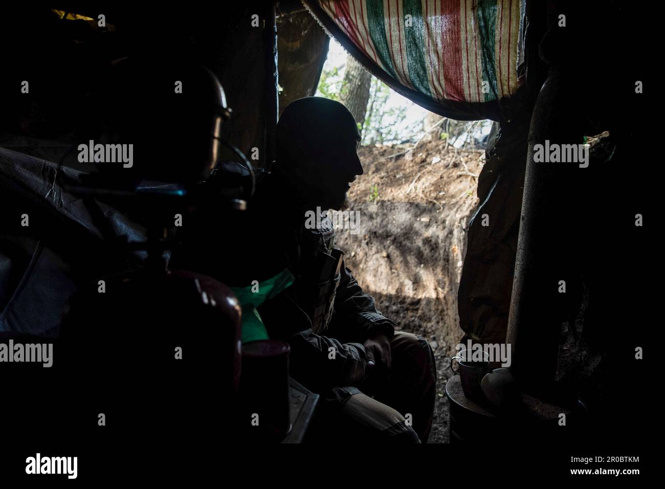Donetsk Region, Ukraine. 07th May, 2023. A soldier of the Ukrainian ...