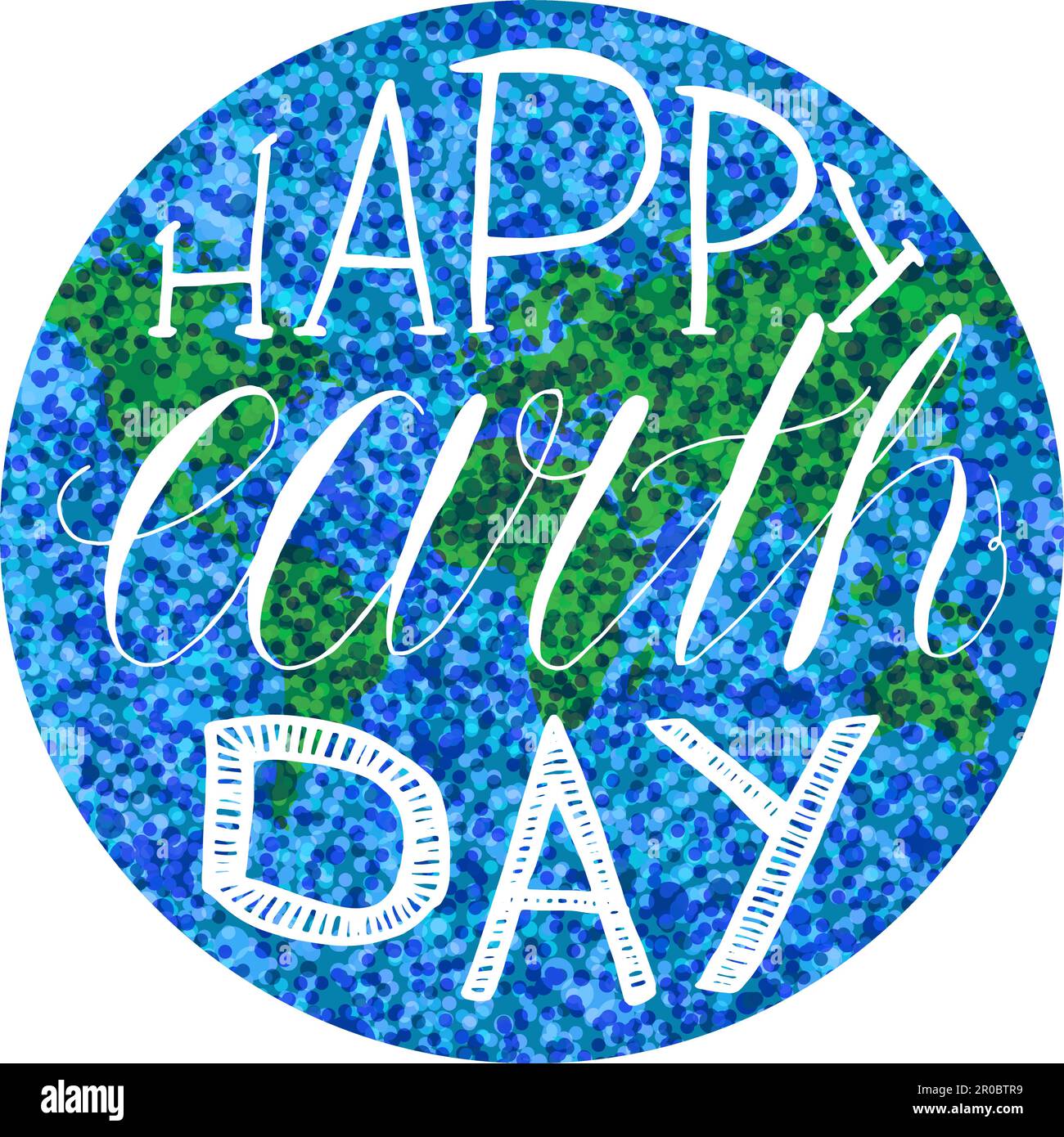 Happy Earth Day Lettering Illustration with Glitter for print, poster ...