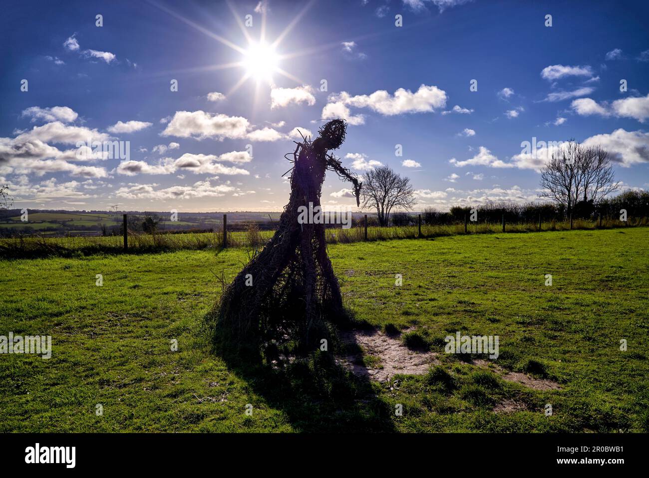 Wicker witch sculpture at the Rollright Stones, Cotswolds, England, UK ...