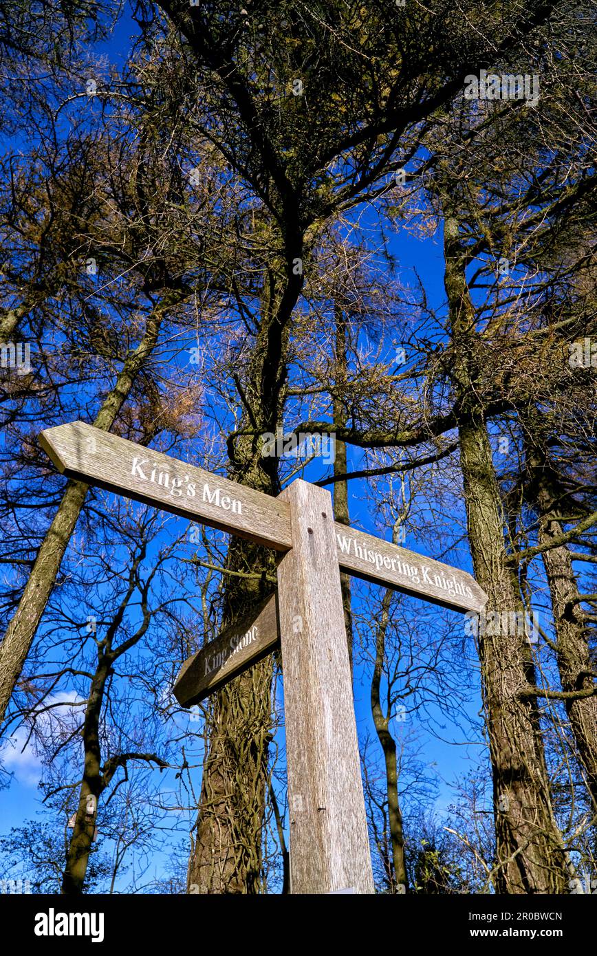 Directional sign UK. Rollright Stones, Cotswolds, England, UK Stock ...