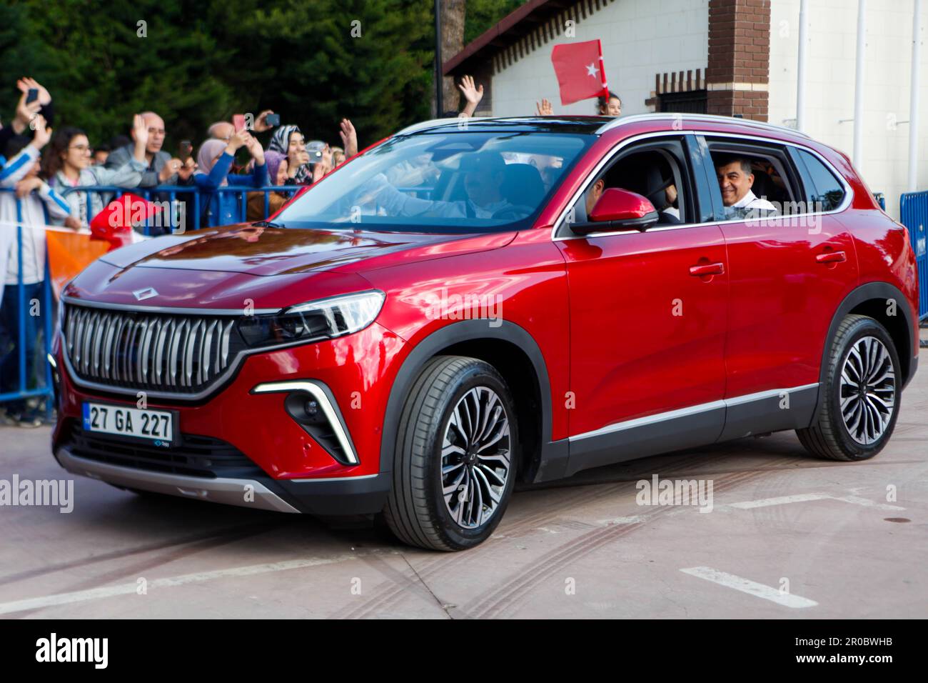 May 7, 2023: Gaziantep, Turkiye. 07 May 2023. A TOGG T10X car on show ...