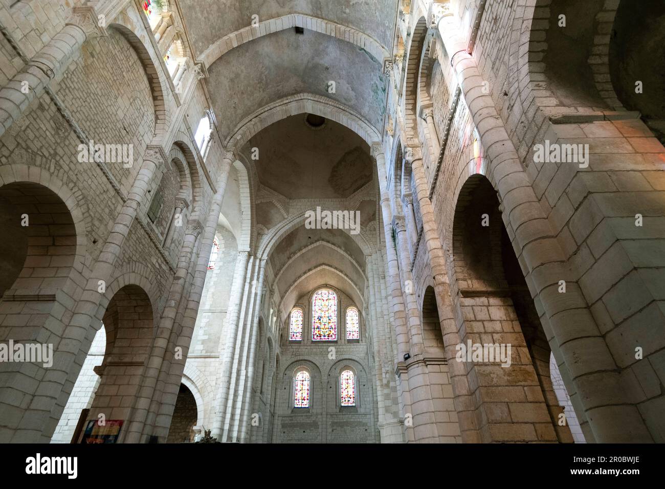 La Charite sur Loire. Nievre . Capitals and columns of the church Notre ...