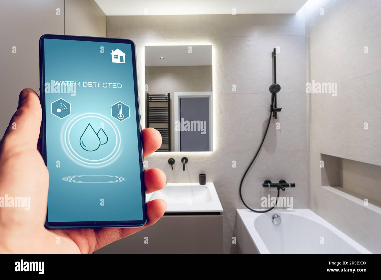 Water leak sensor alert, smart water sensor can automatically shut off ...