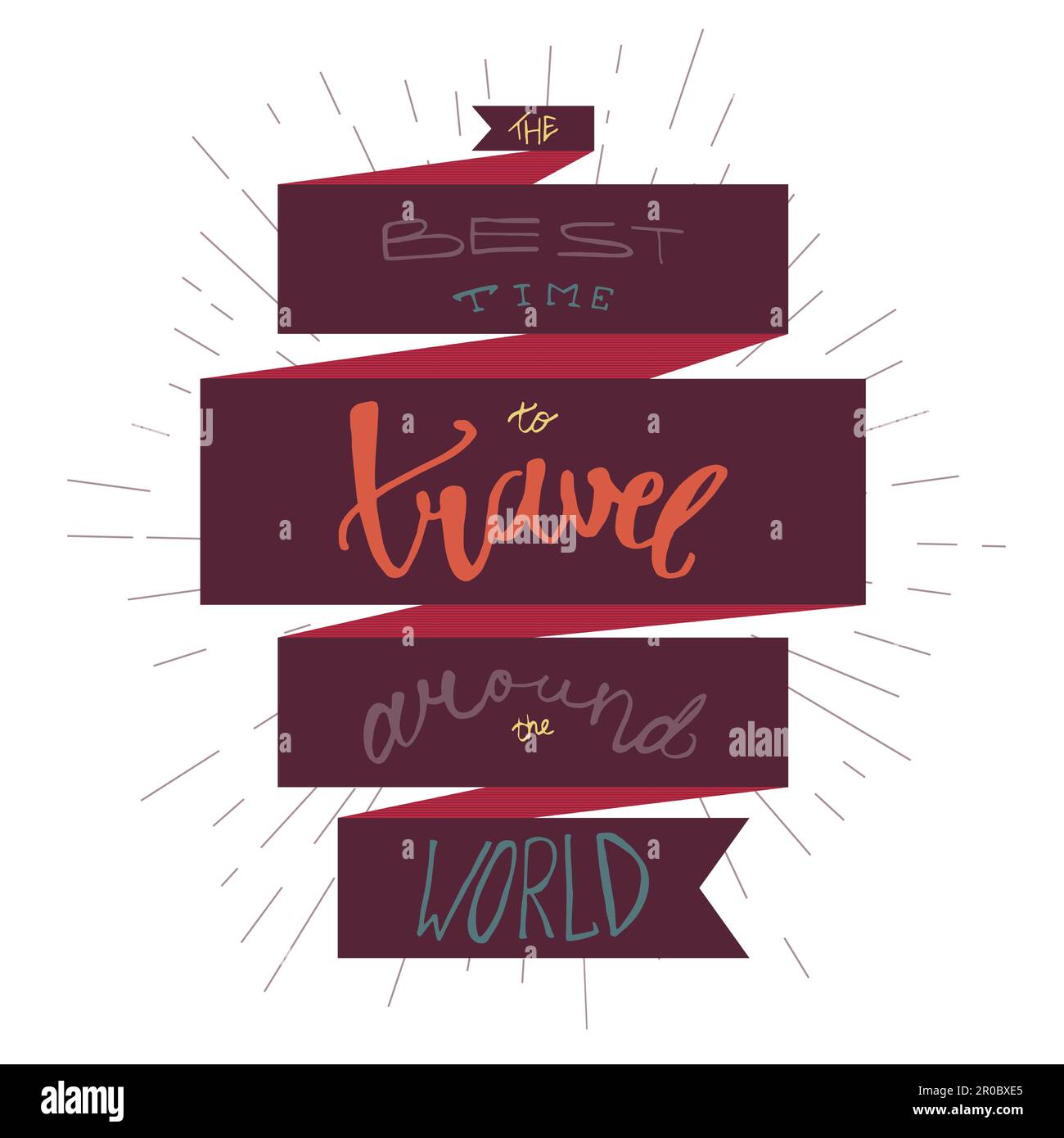 Inspirational retro lettering in ribbon for print, t-shirt, poster ...