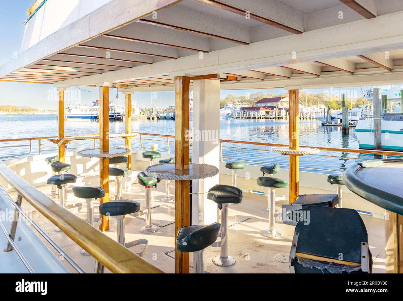 Deck of a Viking commerical fishing boat in dock in Montauk, NY Stock ...