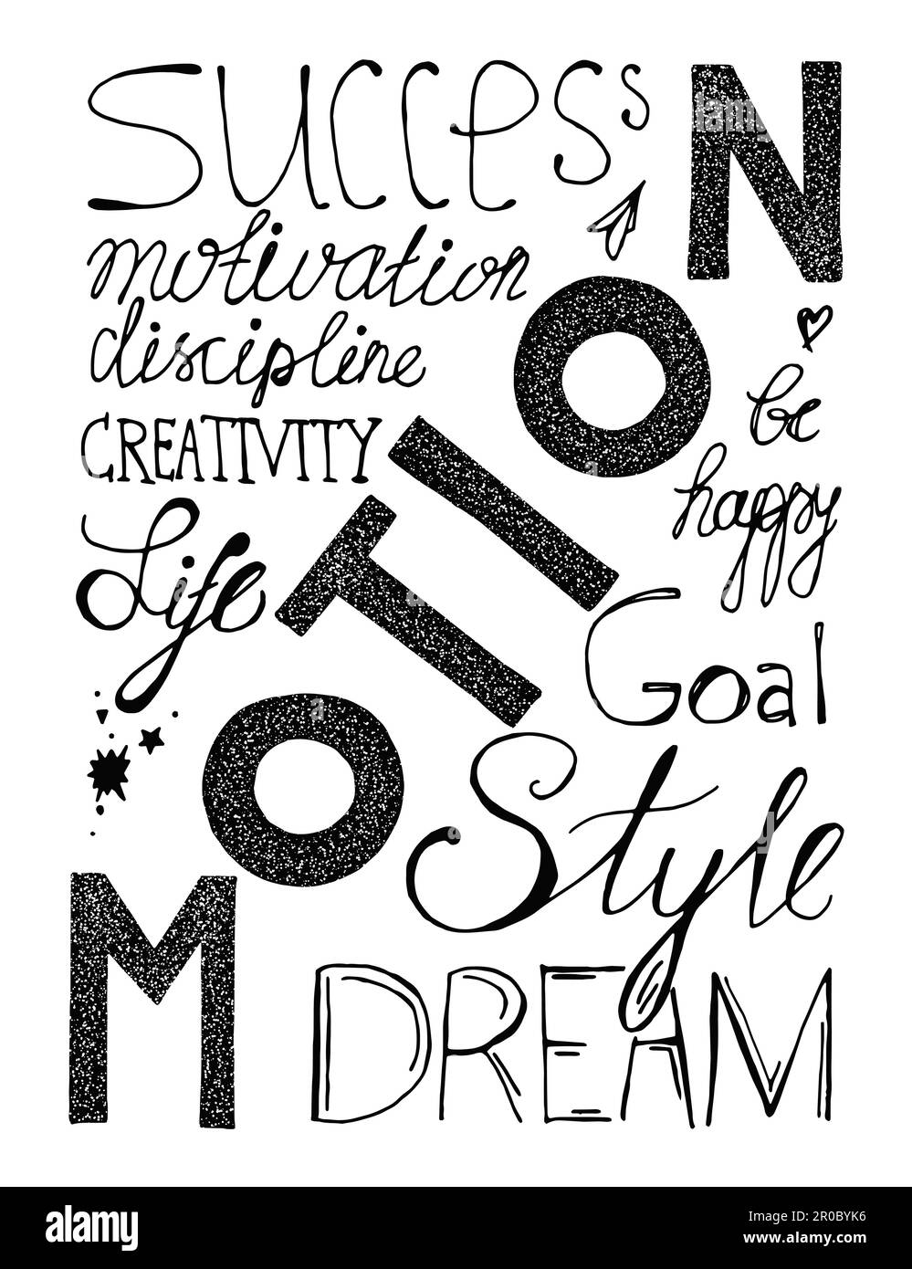 Vintage hand drawn lettering hipster composition with words about life ...