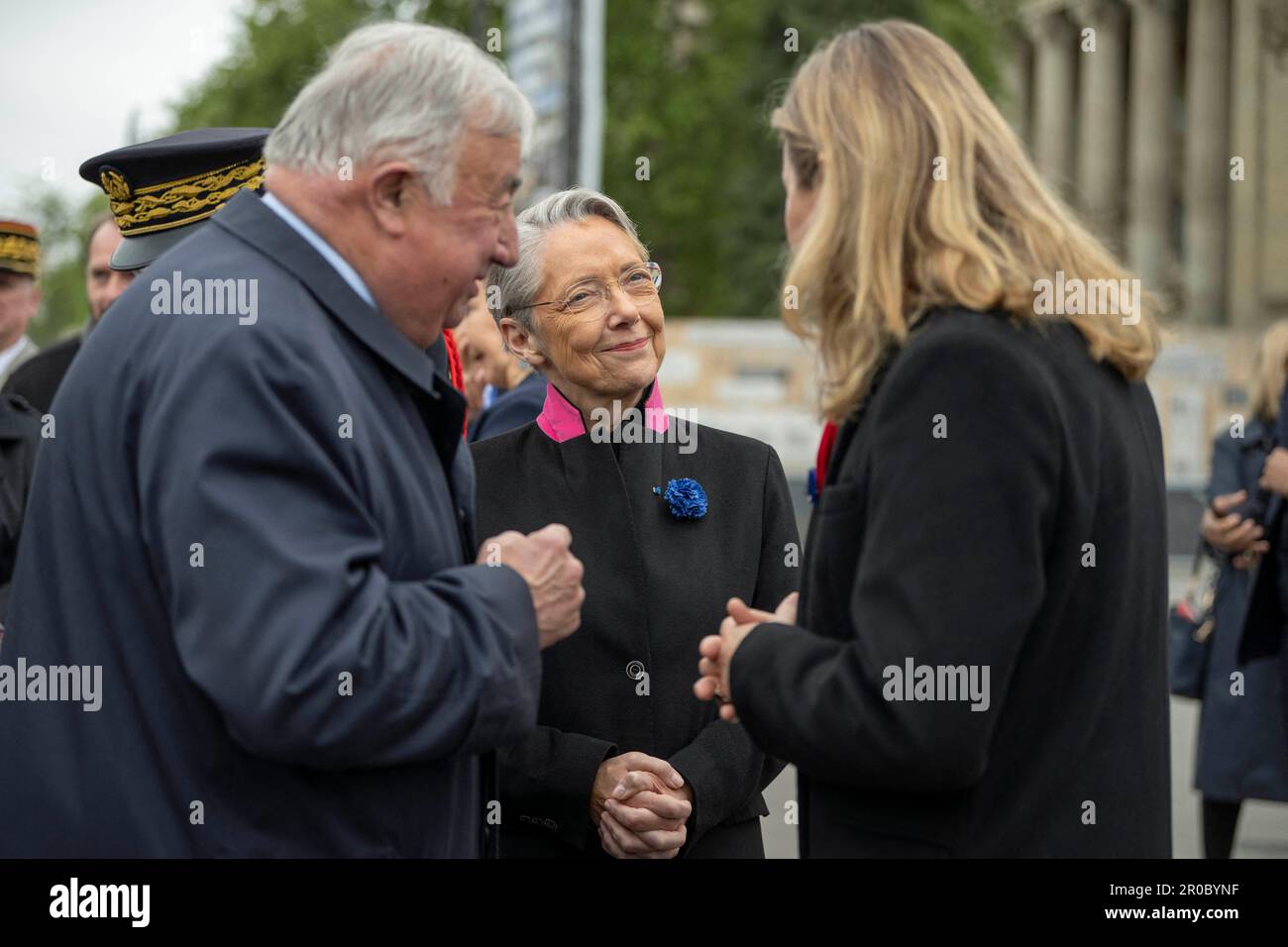 Paris, France. 08th May, 2023. Gerard Larcher and Yael Braun Pivet ...