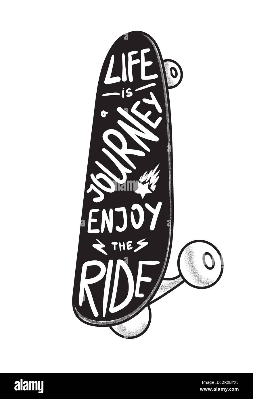Inspirational vintage lettering inscribed in skateboard for print, t ...