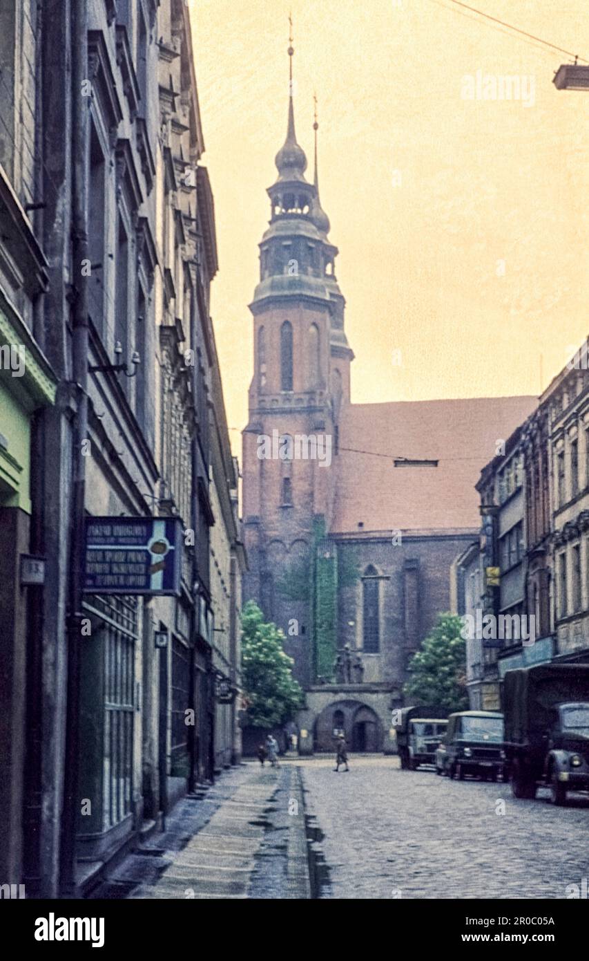 Towers of the Opole Cathedral, the Cathedral of the Holy Cross. City ...