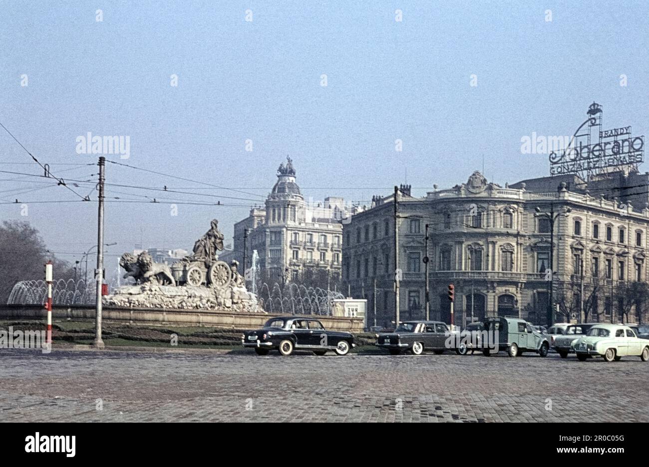 Plaza de Cibeles with the fountain of Cybele in the centre of the ...